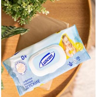 Салфетки влажные, 100 шт, детские, Luscan: купить по доступной цене | OfficeDom